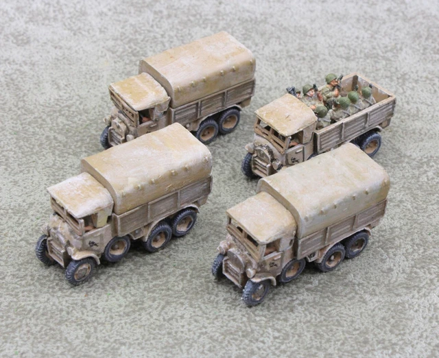 15MM WW2 METAL/RESIN Italian TRUCKS x4 Well Painted DAK Flames of War ...