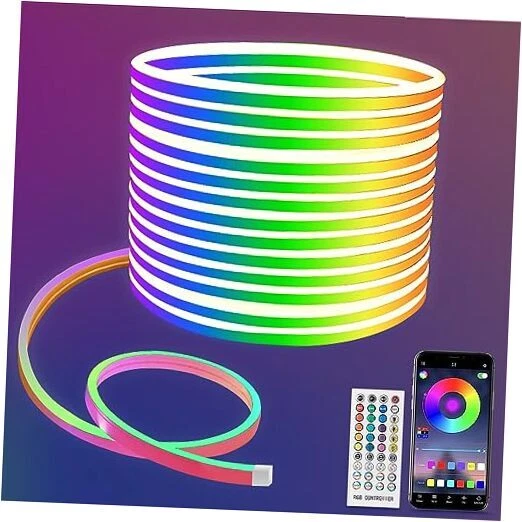NEON ROPE LIGHTS, Control with App/Remote,Flexible LED Rope 32.8FT $62. ...