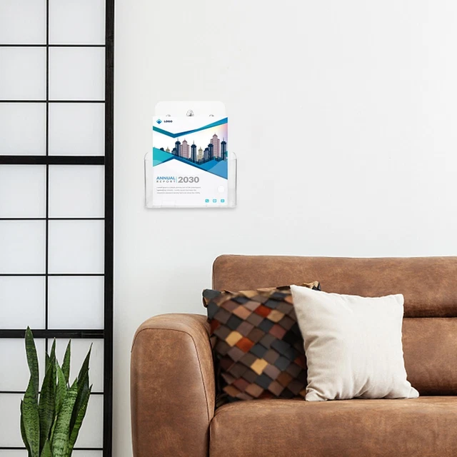 BROCHURE WALL HOLDER Wall-mounted File Rack Desk Pamphlets Brochures ...