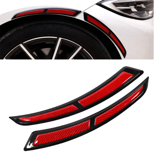 2X CARBON FIBER Car Fender Flares Arch Wheel Eyebrow Protector Sticker ...