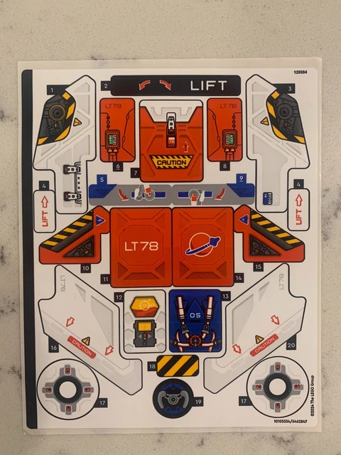 LEGO STICKER SHEET for 42178 Surface Space Loader LT78, New & Genuine £ ...