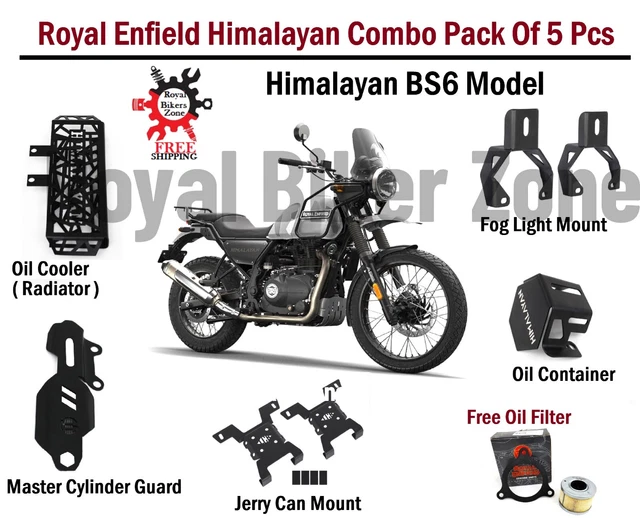 ROYAL ENFIELD &HIMALAYAN 411 BS6" "Black Radiator Guard" "Combo Pack of ...