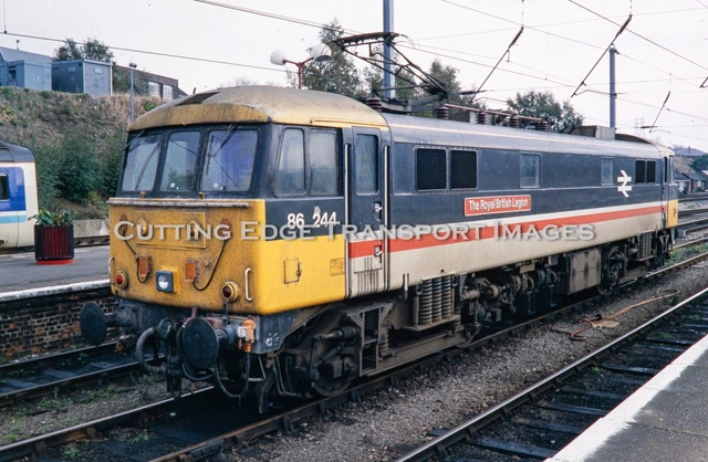 ORIGINAL RAILWAY SLIDE: Class 86 Electric 86244 Norwich 1989 P-2054 £3. ...