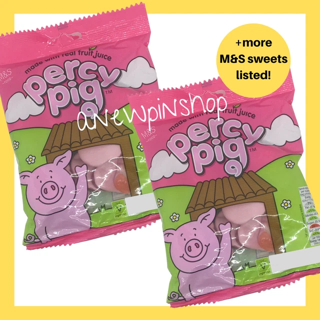 M&S PERCY PIG Real Fruit Juice Soft Gummy Sweets 2x 170g Bags Marks Vegetarian £11.95 - PicClick UK