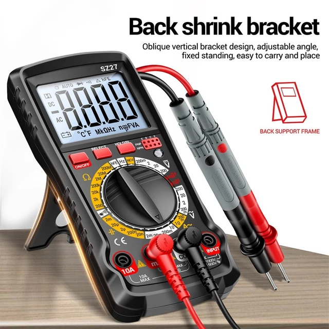 LCD DIGITAL MULTIMETER with Probes for Voltage and Current Measurement ...