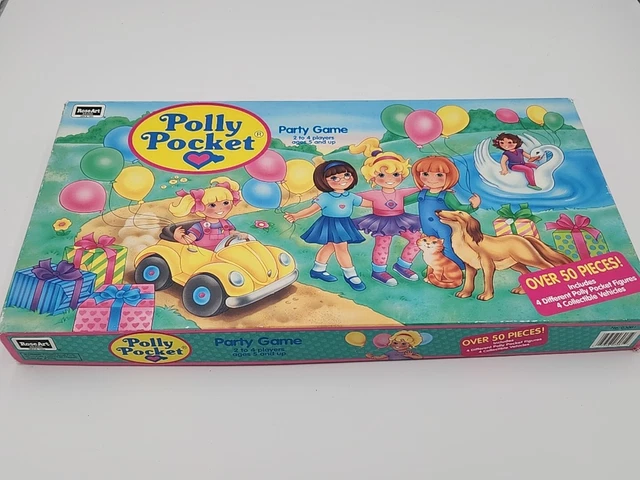 VINTAGE 1994 POLLY Pocket Party Game Complete Board Game Rose Art 90s ...