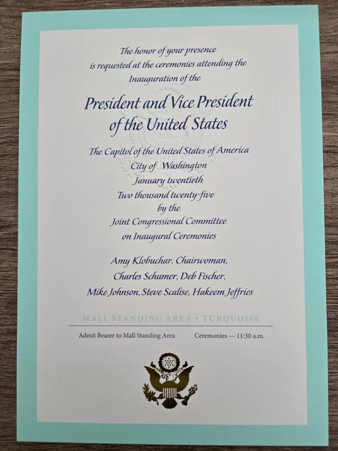 60TH PRESIDENTIAL INAUGURATION Ticket 2025 Donald Trump JD Vance ...