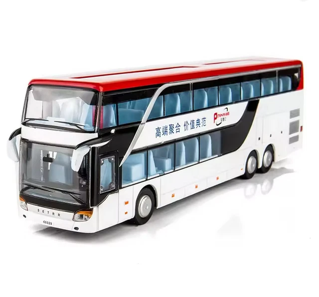 SETRA DOUBLE DECKER Diecast Bus – Metal Miniature Model with Pull-Back ...