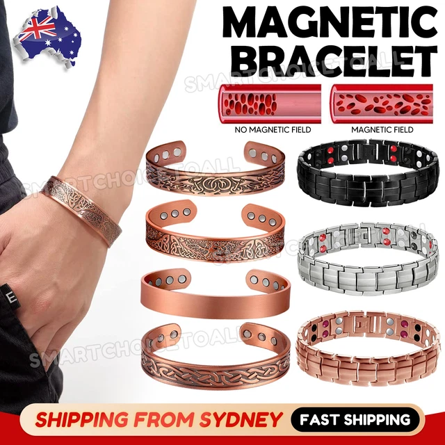 COPPER MAGNETIC THERAPY Bracelet Arthritis Pain Relief Men Healing AU ...