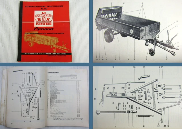 KRONE OPTIMAT STALLDUNGSTREUER Ersatzteilliste Betriebsanleitung ...