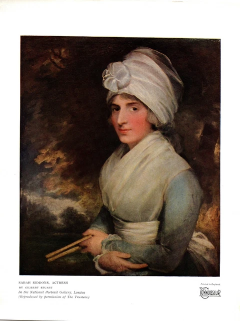 TBMJA16 PLATE/PRINT 11X9 Sarah Siddons, Actress - By Gilbert Stuart £4. ...