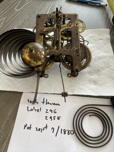 SETH THOMAS MANTEL Clock Movement with Bell Strike, for parts/ repair ...