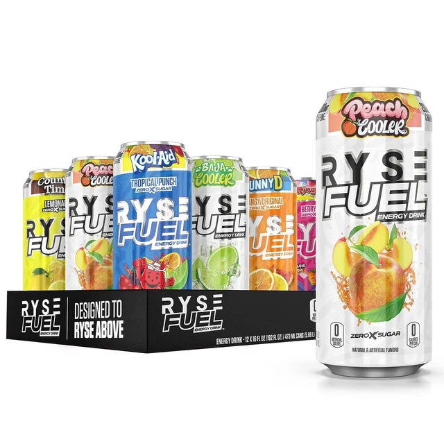 RYSE FUEL SUGAR Free Energy Drink | 12 Pack (Variety Pack) Vegan ...