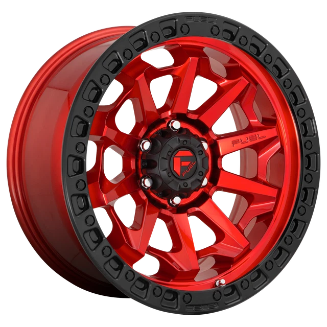 20X9 FUEL D695 COVERT CANDY RED BLACK BEAD RING Wheel 8x6.5 (20mm) EUR ...