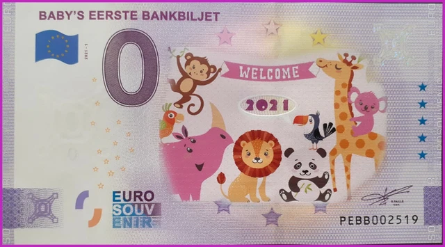 BANKNOTE / BILLET 0 Euro BABY'S EERSTE BANKBILJET COLORISE WELCOME GIRL ...