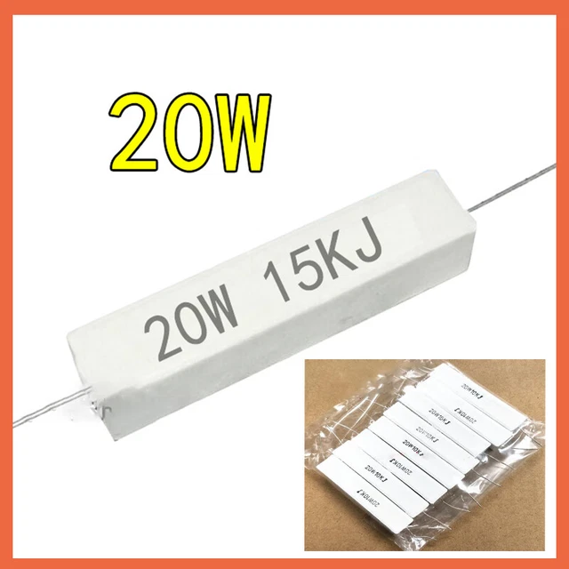 20W WIREWOUND CEMENT Resistor Ceramic Horizontal Value range 9.1K-100K ...
