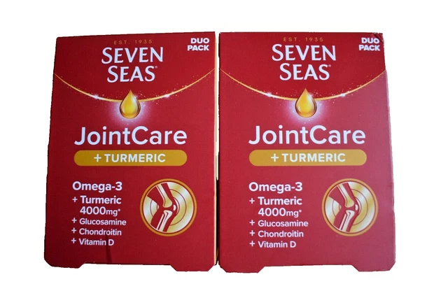 2X SEVEN SEAS JointCare Omega-3 and Turmeric 30 tabs+30Caps, 60 DAYS ...