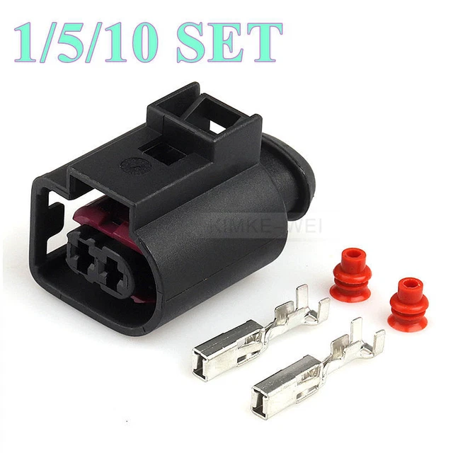 2 PIN/WAY AUTOMOTIVE Horn Alternator Connector Plug Kit for VW Audi ...