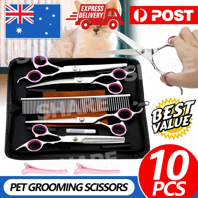 7& PROFESSIONAL CAT Dog Pet Grooming Scissors Shear Set Hair Cutting ...