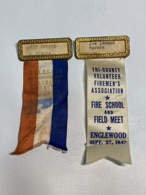 FIRE DEPARTMENT RIBBONS Tri County and Englewood Colorado £21.77 ...