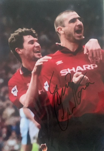 AUTOGRAPHE, PHOTO DÉDICACÉE. CANTONA Eric. Manchester United 1992 / ...