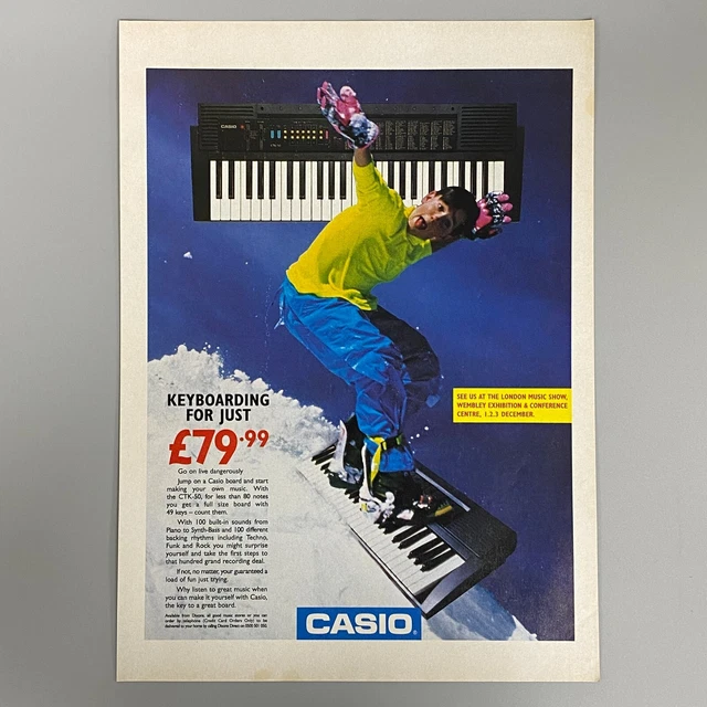 CASIO KEYBOARD CTK-50 Electric Piano Instrument 1995 Vintage Retro ...