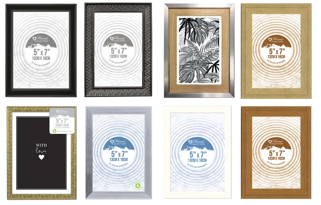 HOME COLLECTION FREESTANDING Wall Mount Wooden Photo Picture Frames 5x7 ...