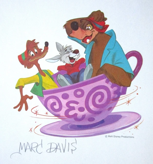 MARC DAVIS SIGNED DISNEYLAND SONG OF THE SOUTH WALT DISNEY drawing cel ...