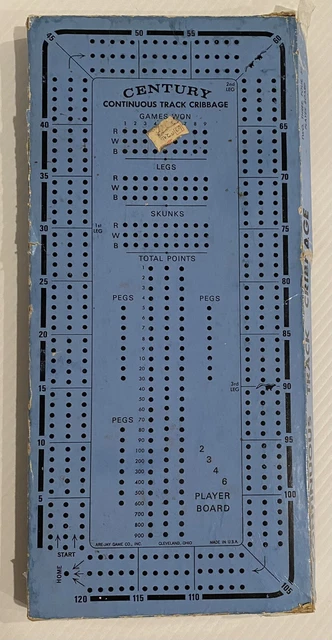 VINTAGE - CENTURY Continuous Track Cribbage Game -Are Jay Game Co. #715 ...