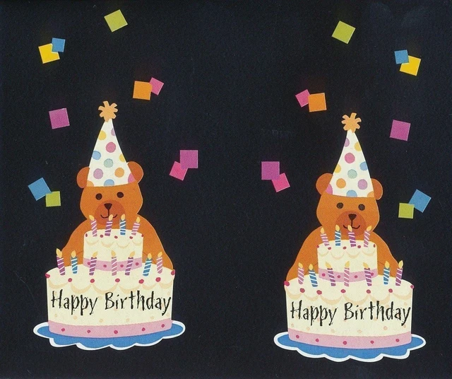 RARE HAPPY BIRTHDAY Bear Confetti Cake Candles Grossman Stickers EUR 1 ...