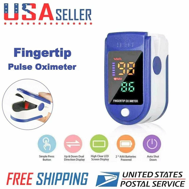 FINGER TIP PULSE Oximeter Meter SpO2 Heart Rate Monitor Blood Oxygen ...