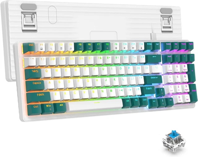 MECHANICAL RGB WIRED Gaming Keyboard with Number Pad PBT Keycaps for ...