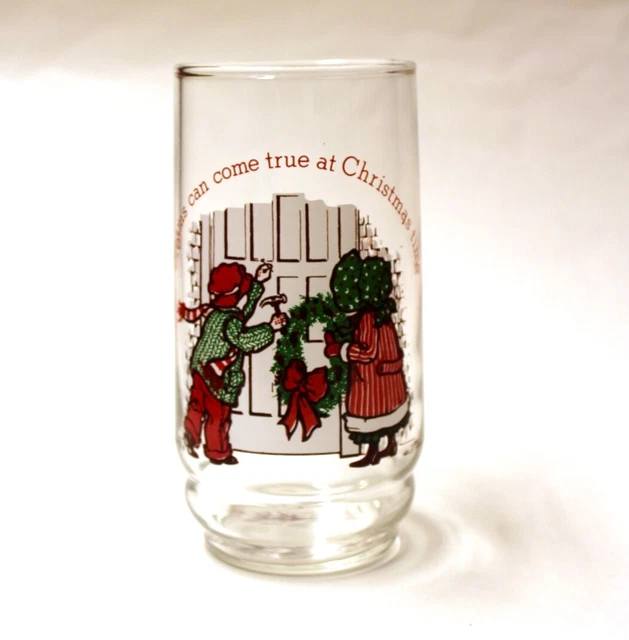Vintage 1978 Limited Edition Holly Hobbie Coca Cola Christmas Glass