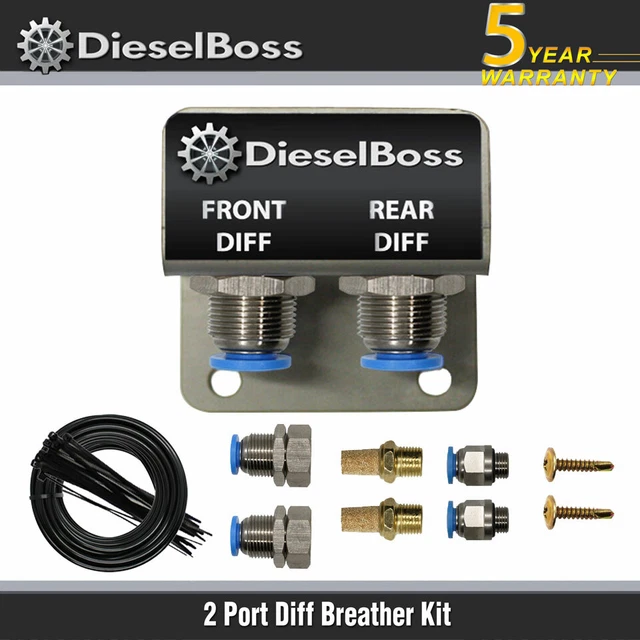 DIFF BREATHER KIT 2-Point For Toyota Hilux Sr Sr5 Workmate Stainless ...