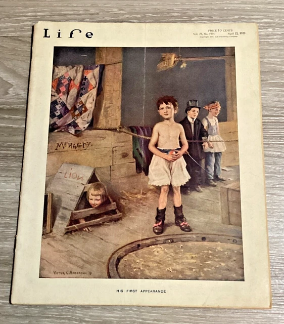 LIFE MAGAZINE APRIL 15 1920 RARE Children Creating Circus Victor C ...