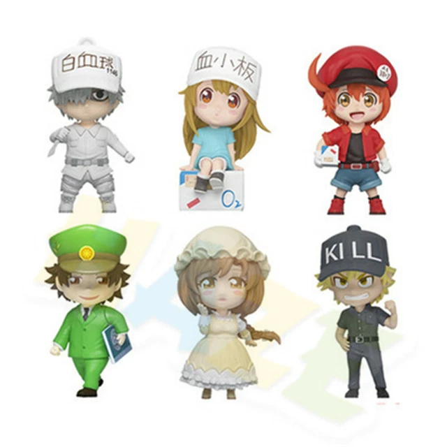 6PCS/SET ANIME CELLS at Work! Red White Blood Cell Platelet Figure Gift ...