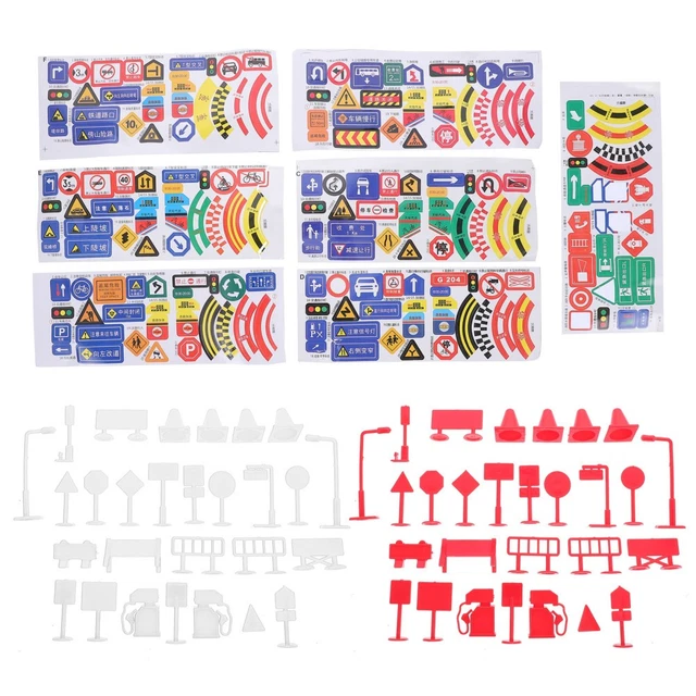 7 SETS ROAD Sign Toy Safety Street Signs Kids Playing for Miniature ...