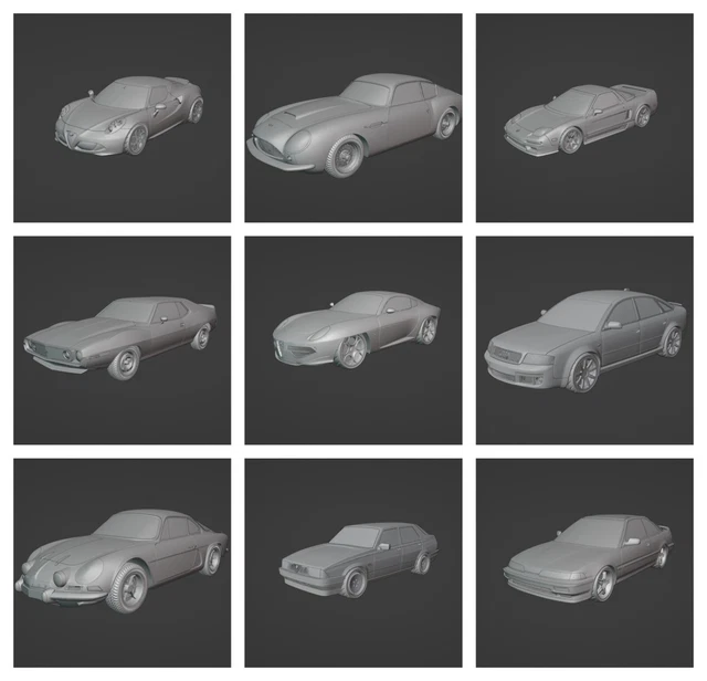 3D PRINTED 1/87 Scale Cars (A) many models to choose from EUR 25,00 ...