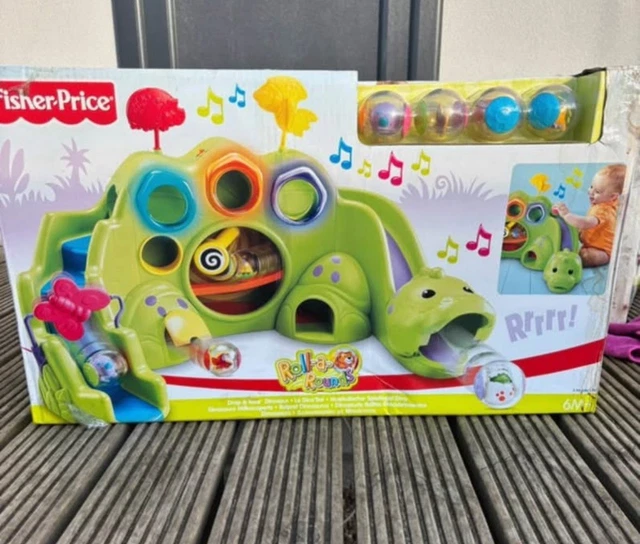 FISHER PRICE DROP and Roar Dinosaur Roll-a-rounds Balls Toys 1+ 3 ...