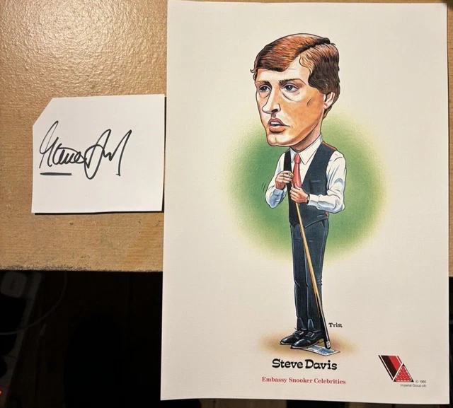 STEVE DAVIS TRIST Caricature Print Embassy Snooker Celebrities ...