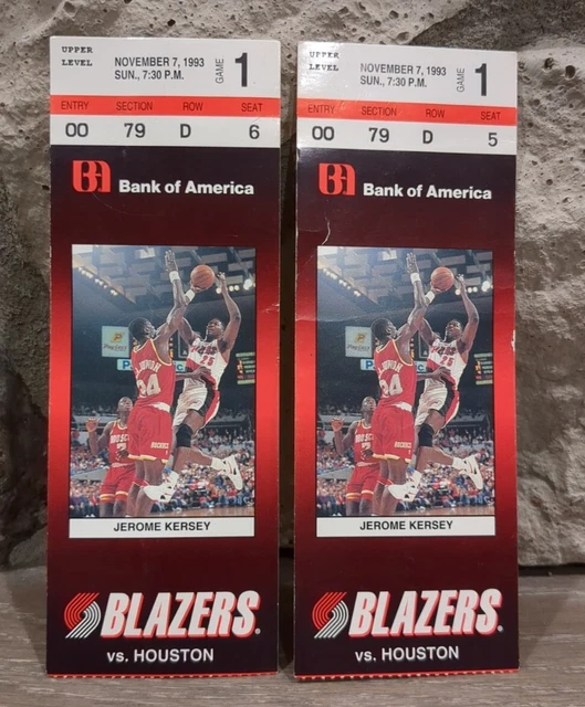 HAKEEM OLAJUWON, 29 pts, 7 branches, 12 Rebs, NBA Ticket Stubs (2), 11 ...