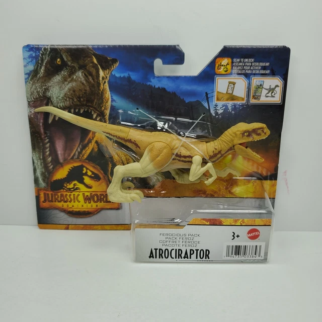 MATTEL JURASSIC WORLD Dominion Ferocious Pack Atrociraptor Dinosaur ...