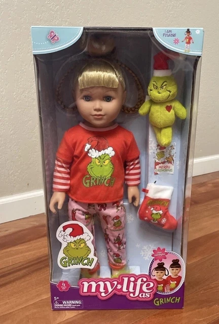 My Life As Poseable Grinch Sleepover 18 Play Doll Toy Blonde Cindy Lou