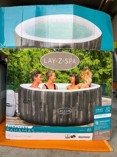 BESTWAY LAY-Z-SPA BAHAMAS AirJet Whirlpool, 180x66cm - Holz-Optik ...