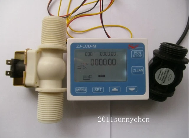 NEW G1& WATER Flow Control LCD Meter + Flow Sensor + Solenoid valve $49 ...