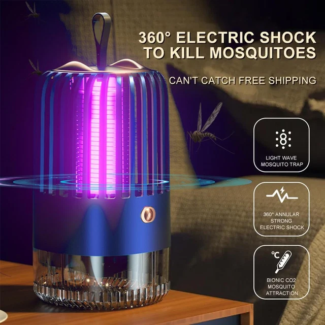 ELECTRIC SHOCK MOSQUITO Killer Lamp Rechargeable Bug Zapper Catcher UV ...