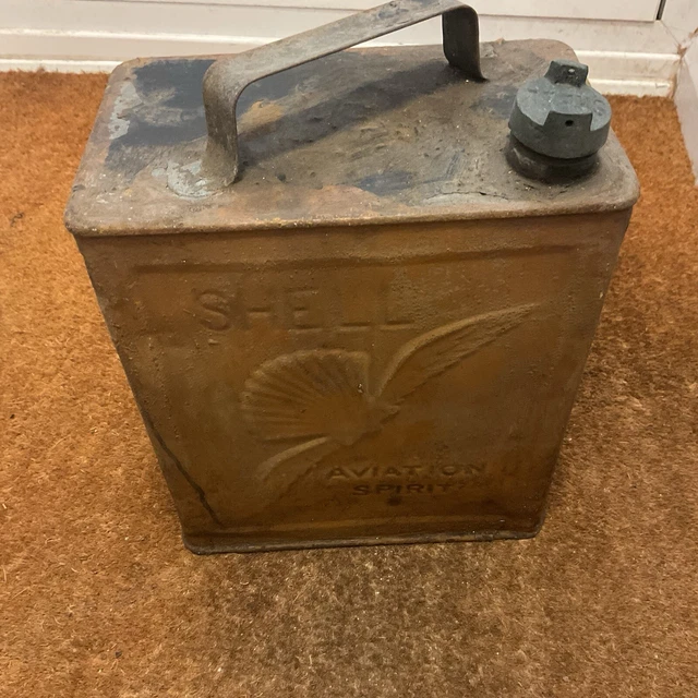VINTAGE 2 GALLON Petrol Can Shell Aviation Spirit £36.00 - PicClick UK