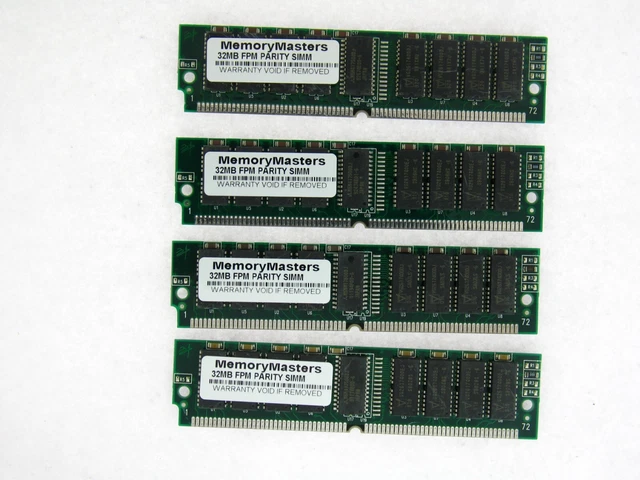 4X 32MB FPM 8Mx36 Parity 72-pin RAM SIMM 128MB 60ns Fast Page Memory £ ...