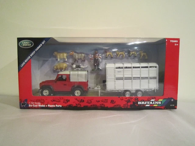 BRITAINS ERTL BRAND NEW LAND ROVER DEFENDER SHEEP FARMER SET No.43138 1 ...