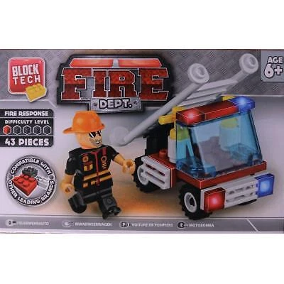 BLOCK TECH FIRE Dept Toys Multicolour 43-Piece 26-2850 £6.55 - PicClick UK